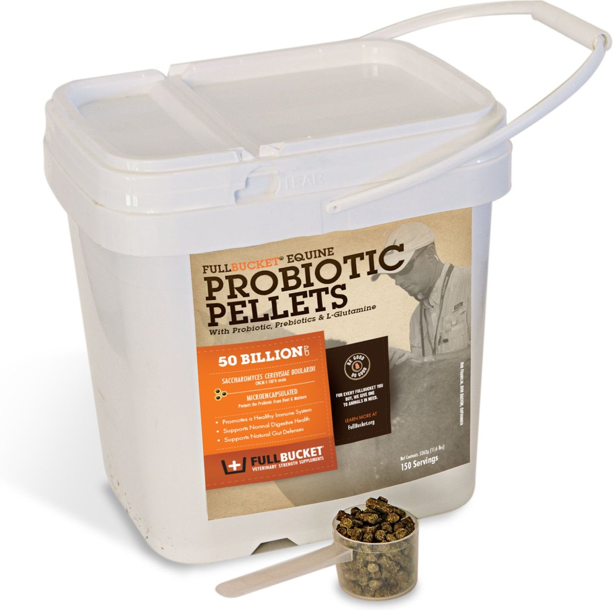 FULLBUCKET HEALTH Equine Probiotic Pellets Extra Strength Horse Supplement, 11.6-lb bag - Chewy.com