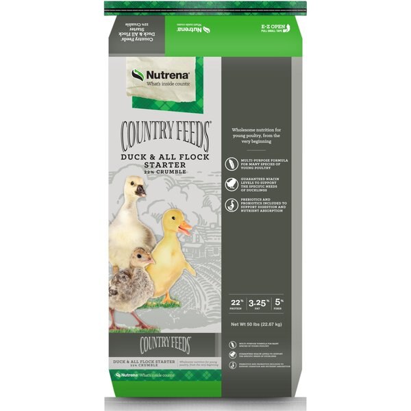 NUTRENA Country Feeds Duck & All Flock Starter Crumble Poultry Feed, 50 ...