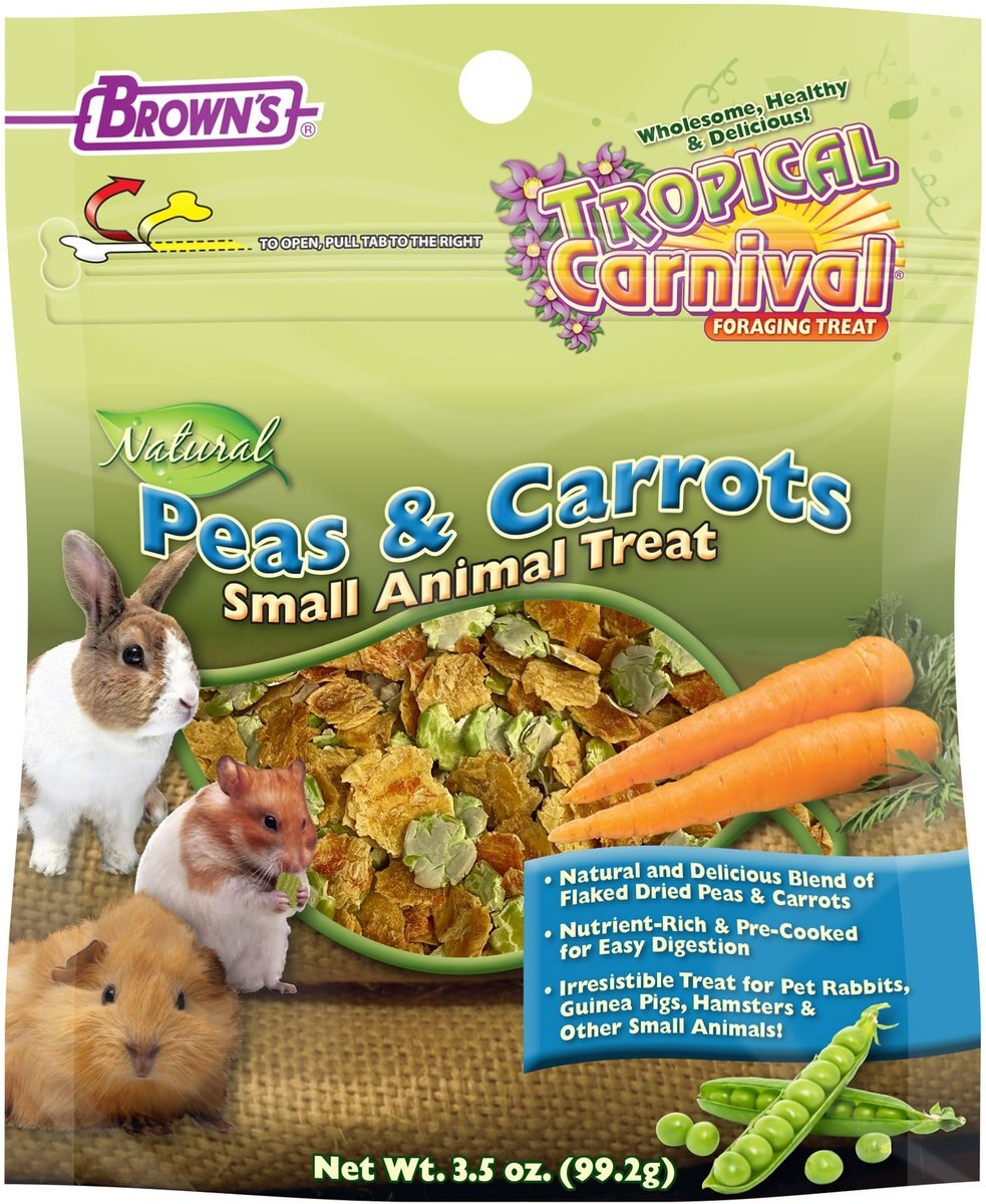 BROWN'S Tropical Carnival Natural Peas & Carrots Small Pet Treats, 3.5-oz bag - Chewy.com