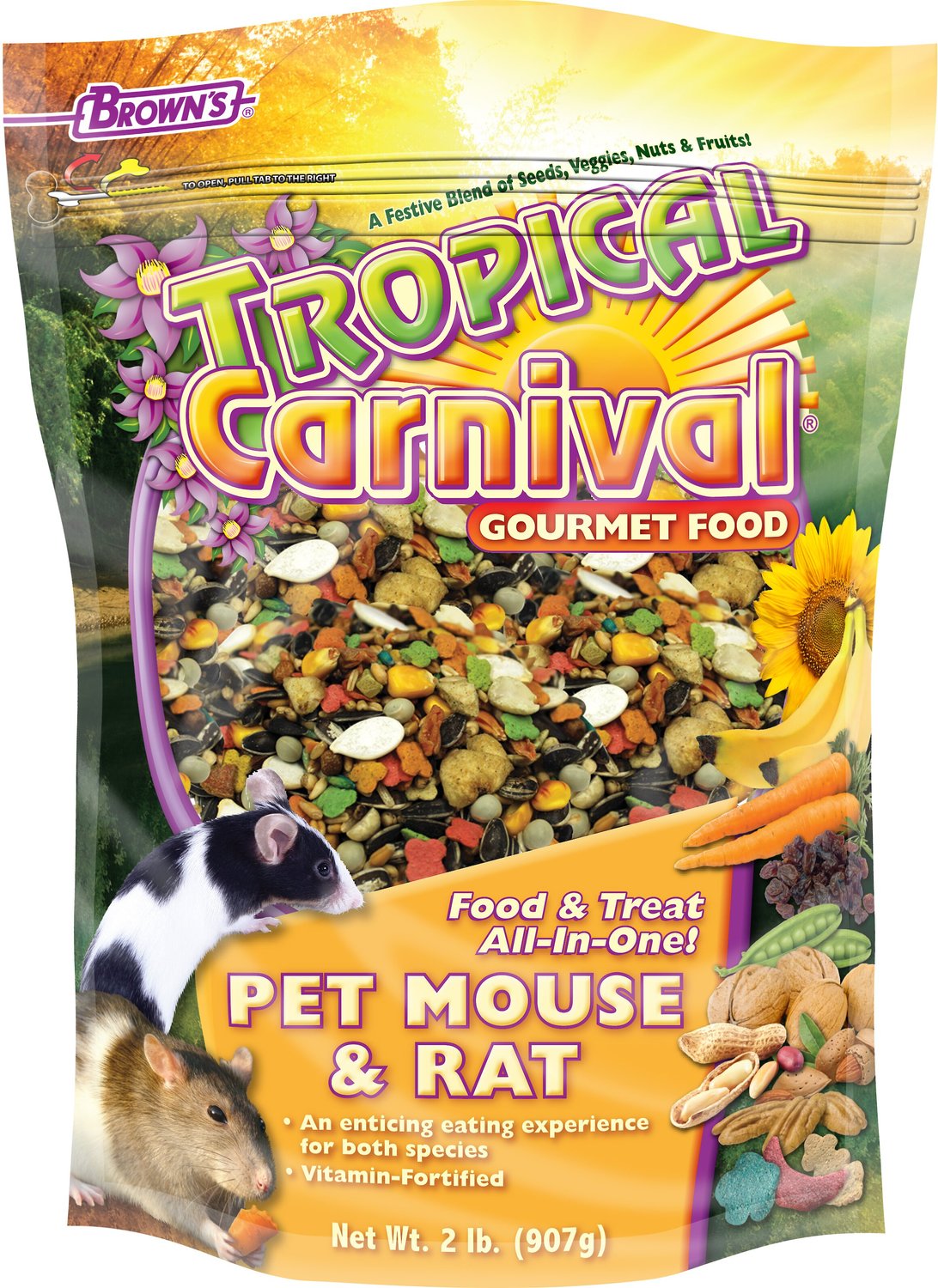 BROWN'S Tropical Carnival Gourmet Mouse & Rat Food, 2-lb bag - Chewy.com