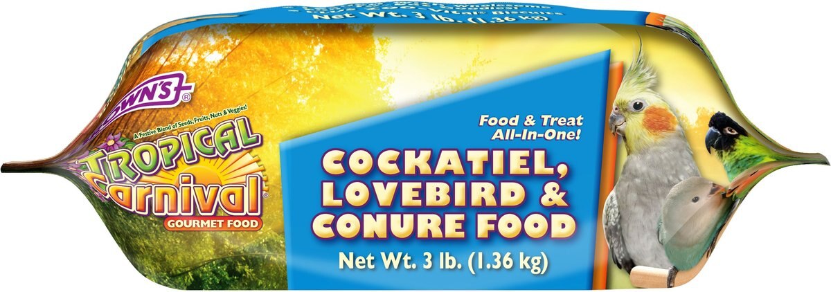 BROWN'S Tropical Carnival Gourmet Cockatiel Food, 3-lb bag - Chewy.com