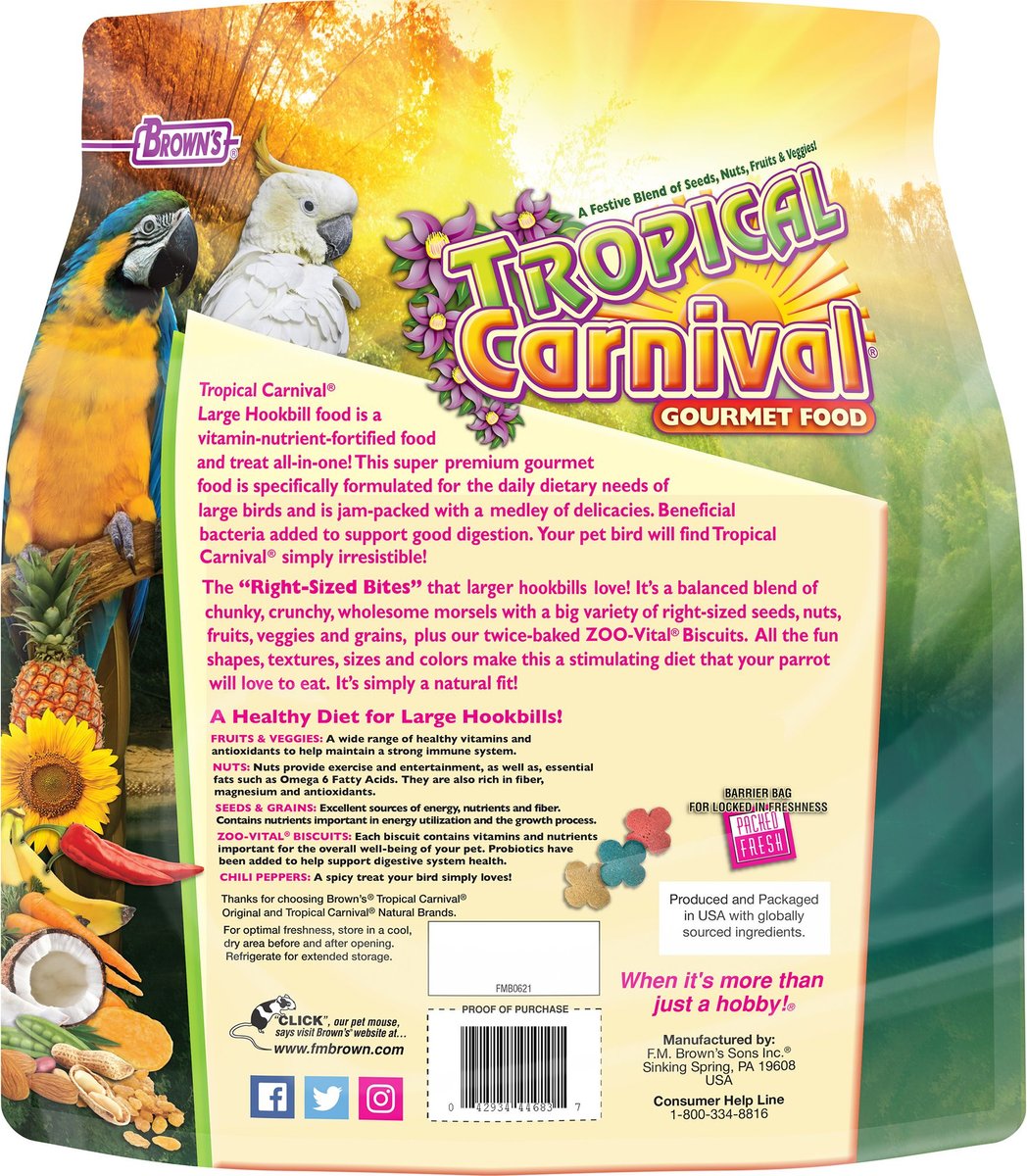 BROWN'S Tropical Carnival Gourmet Large Hookbill Food, 5-lb bag - Chewy.com