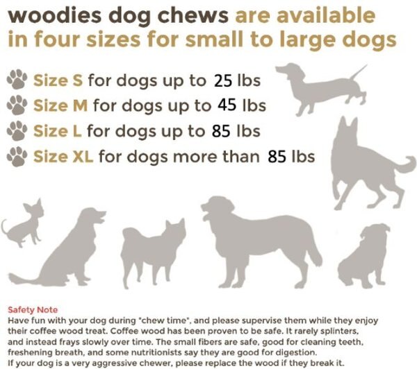 WOODIES Coffee Wood Large Dog Chew, 1 count - Chewy.com