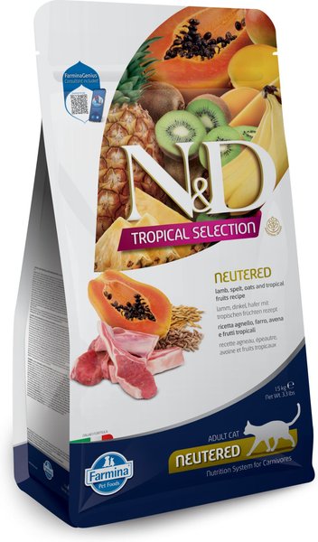 FARMINA N&D Tropical Selection Chicken Neutered Dry Cat Food, 3.3-lb ...