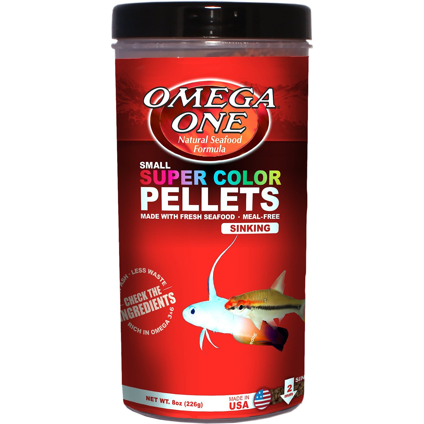 OMEGA ONE Super Color Sinking Pellets Tropical Fish Food, 8-oz jar ...
