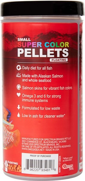 OMEGA ONE Super Color Floating Pellets Tropical Fish Food, 6.5-oz jar ...