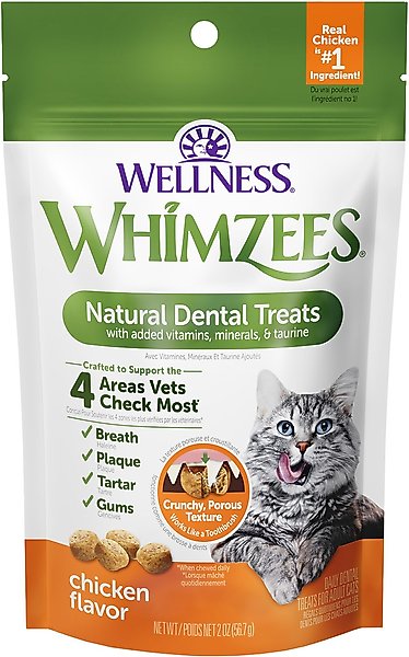 WHIMZEES by Wellness Natural Chicken Dental Cat Treats, 2-oz bag ...