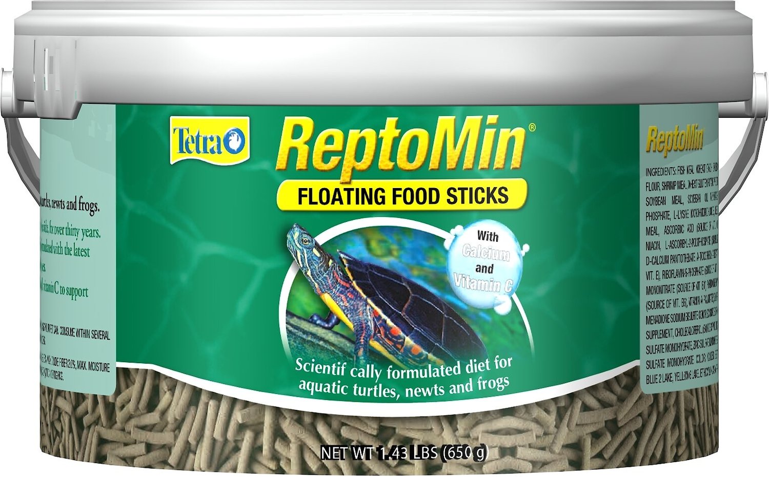 TETRA ReptoMin Floating Sticks Turtle & Amphibian Food, 1.43-lb bucket ...