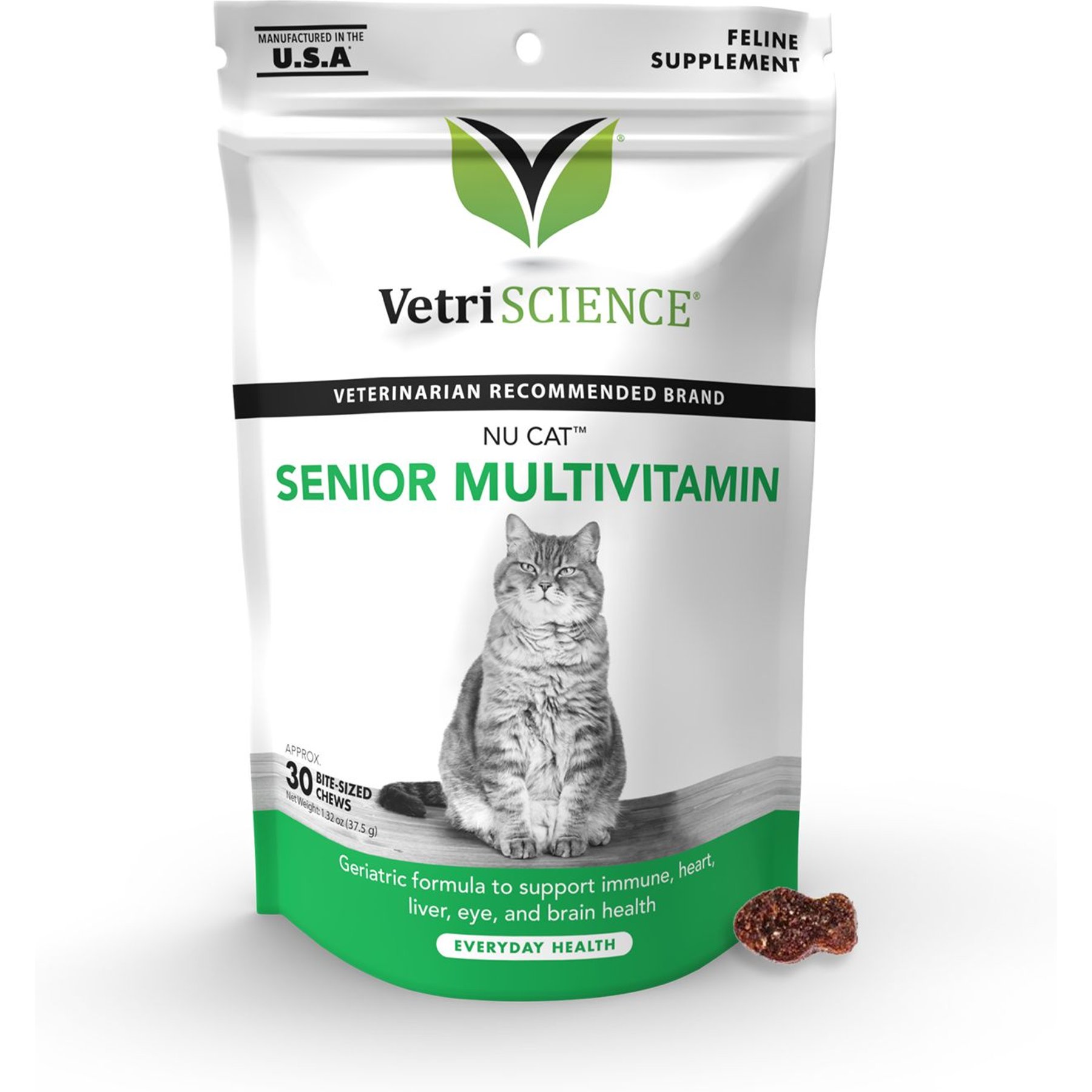 VETRISCIENCE Nu Cat Senior Soft Chews Multivitamin for Cats, 30 count ...