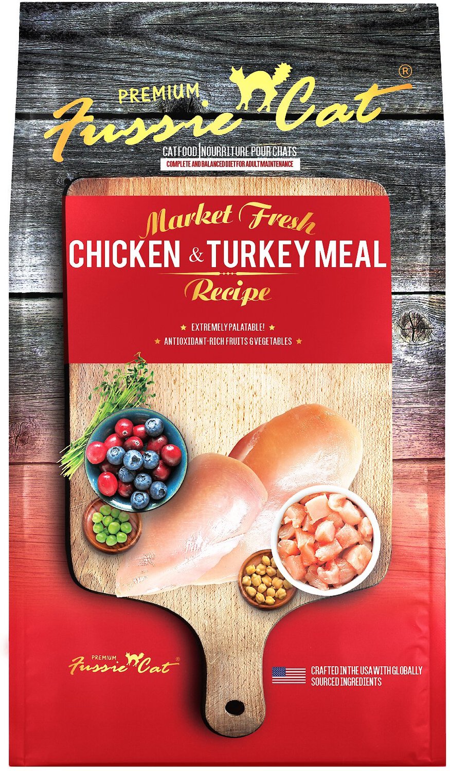 FUSSIE CAT Market Fresh Chicken & Turkey Recipe Grain-Free Dry Cat Food ...