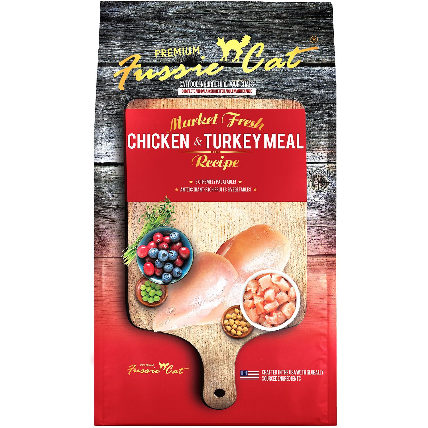 FUSSIE CAT Market Fresh Chicken & Turkey Recipe Grain-Free Dry Cat Food ...