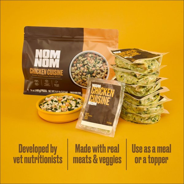 NOM NOM Freshly-Made Frozen Grain-Free Chicken Cuisine Starter Pack Dog ...