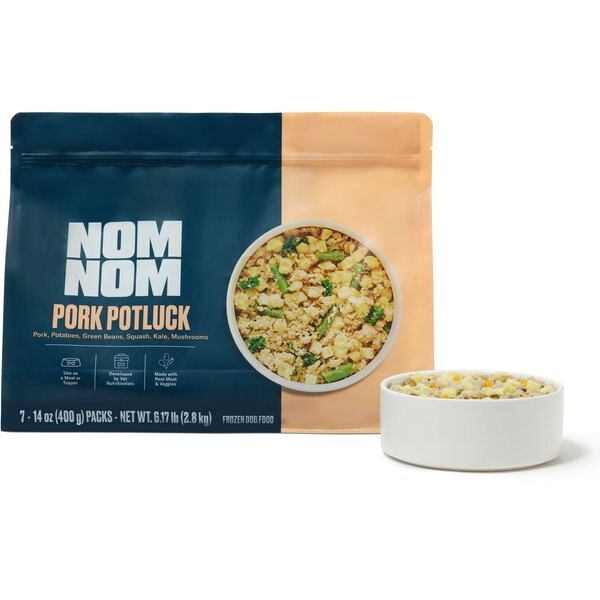 NOM NOM Freshly-Made Frozen Sampler Pack Dog Food, 14-oz pouch, case of ...
