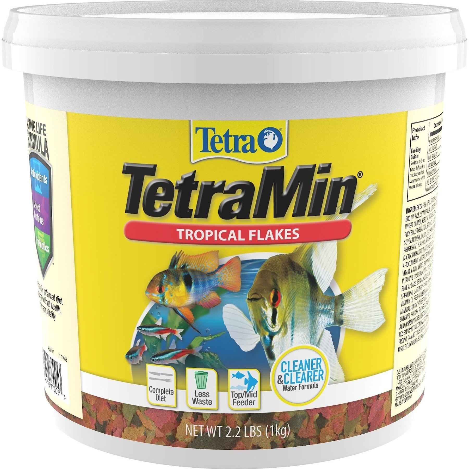 TETRAMin Tropical Flakes Fish Food, 2.20-lb bucket - Chewy.com