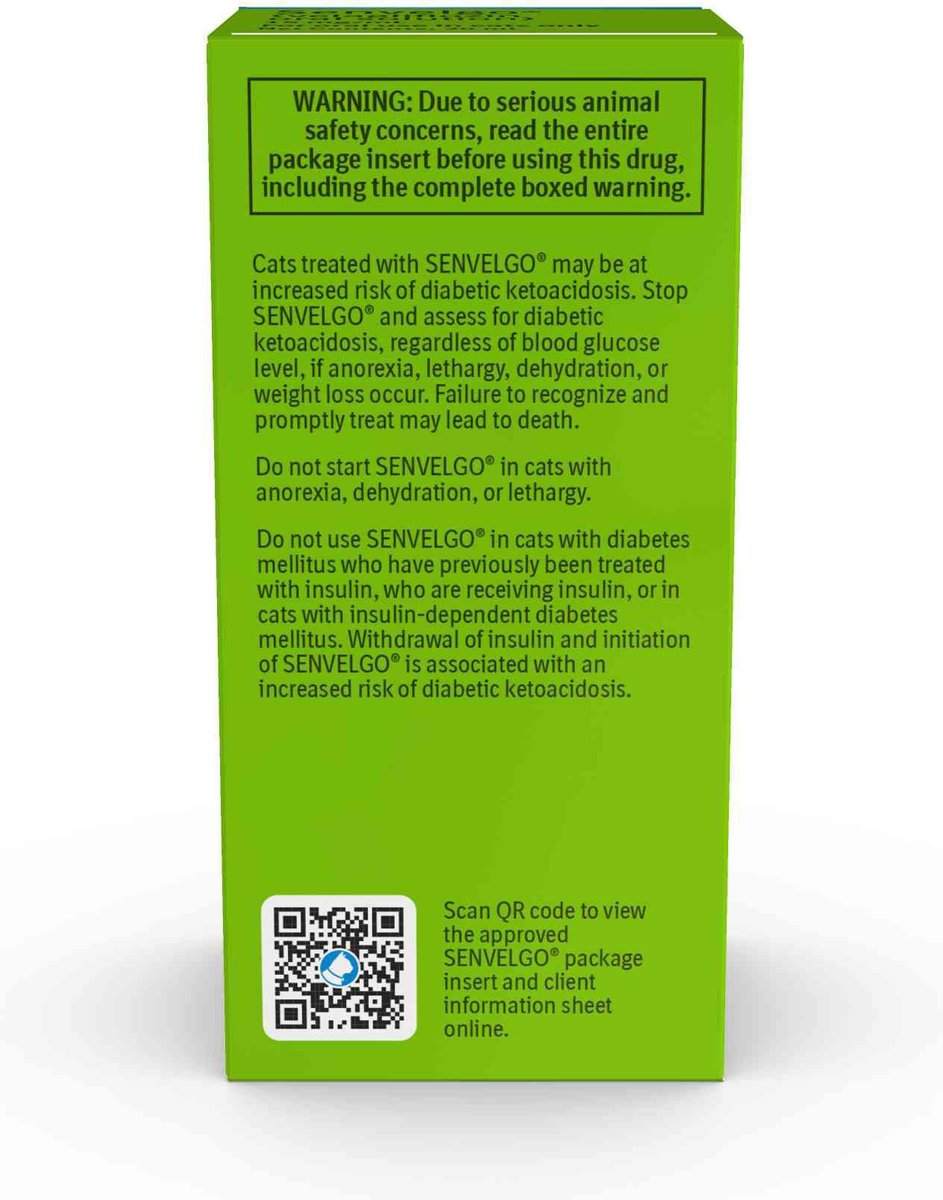SENVELGO (velagliflozin oral solution) Oral Hypoglycemic for Cats, 15 ...