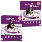 VECTRA 3D Flea & Tick Spot Treatment for Dogs, 56-95 lbs, 12 Doses (12 ...