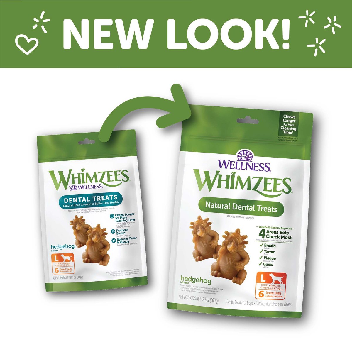 WHIMZEES by Wellness Hedgehog Dental Chews Natural Grain-Free Dental ...