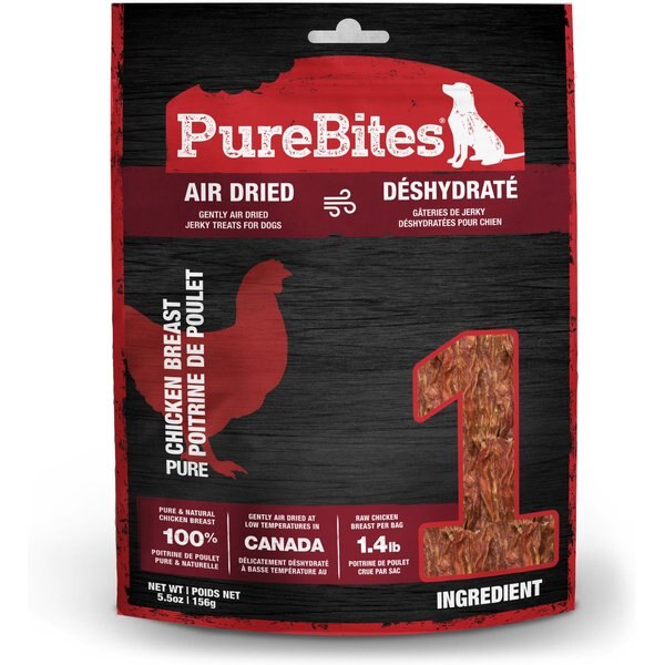 PUREBITES Chicken Breast Air Dried Jerky Dog Treats, 5.5-oz bag - Chewy.com